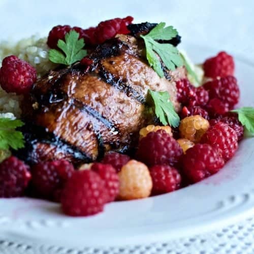 Grilled Chicken with Fresh Raspberry Marinade -Homemade Food Junkie