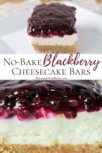 No-Bake Blackberry Cheesecake bars-Homemade Food Junkie