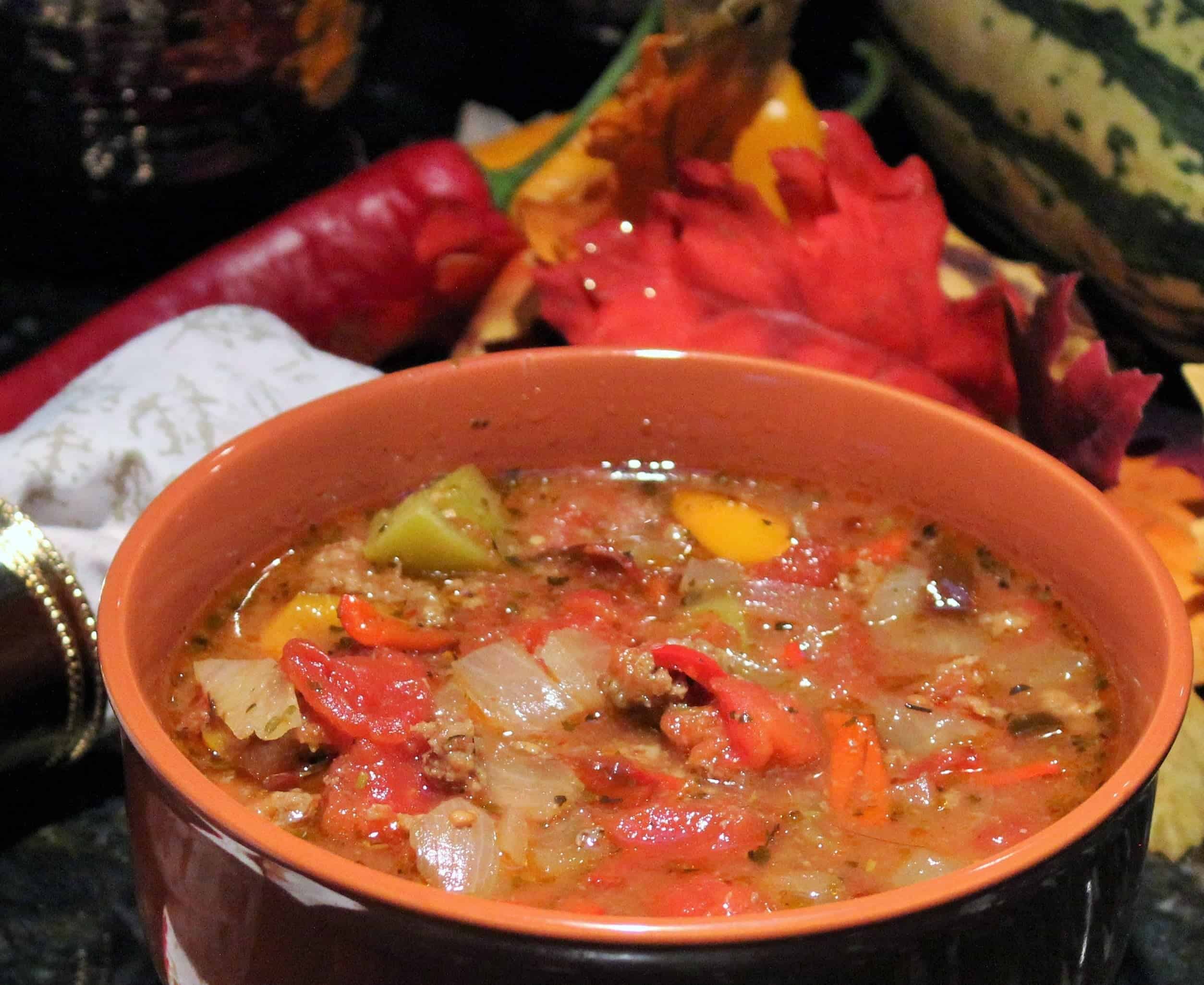 Crock Pot Pepper Soup with Rice and Orzo | Homemade Food Junkie
