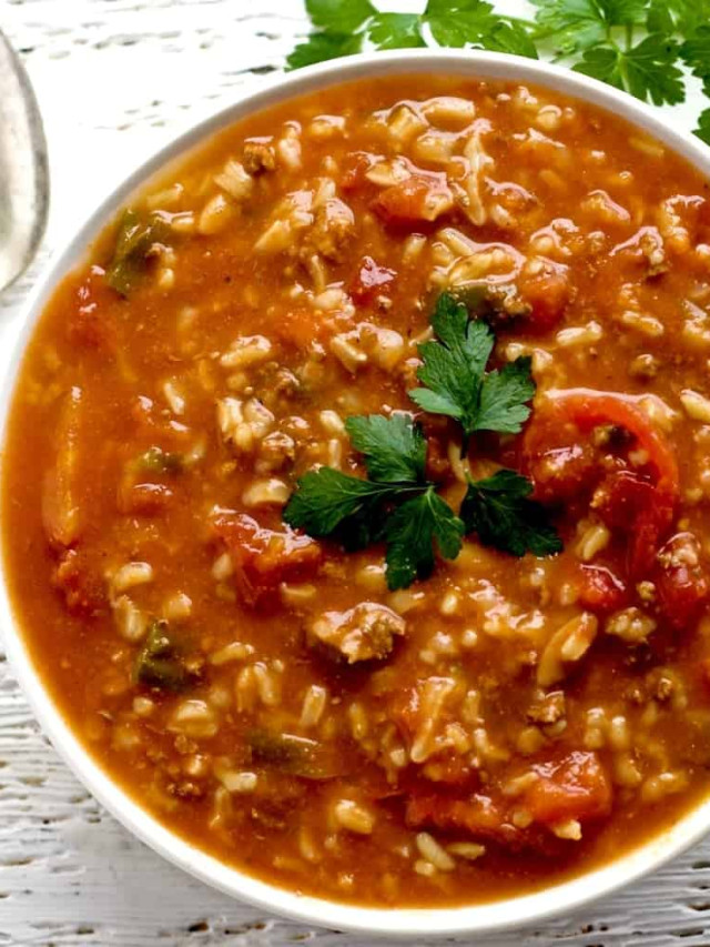 Crockpot Pepper Soup with Rice | Homemade Food Junkie