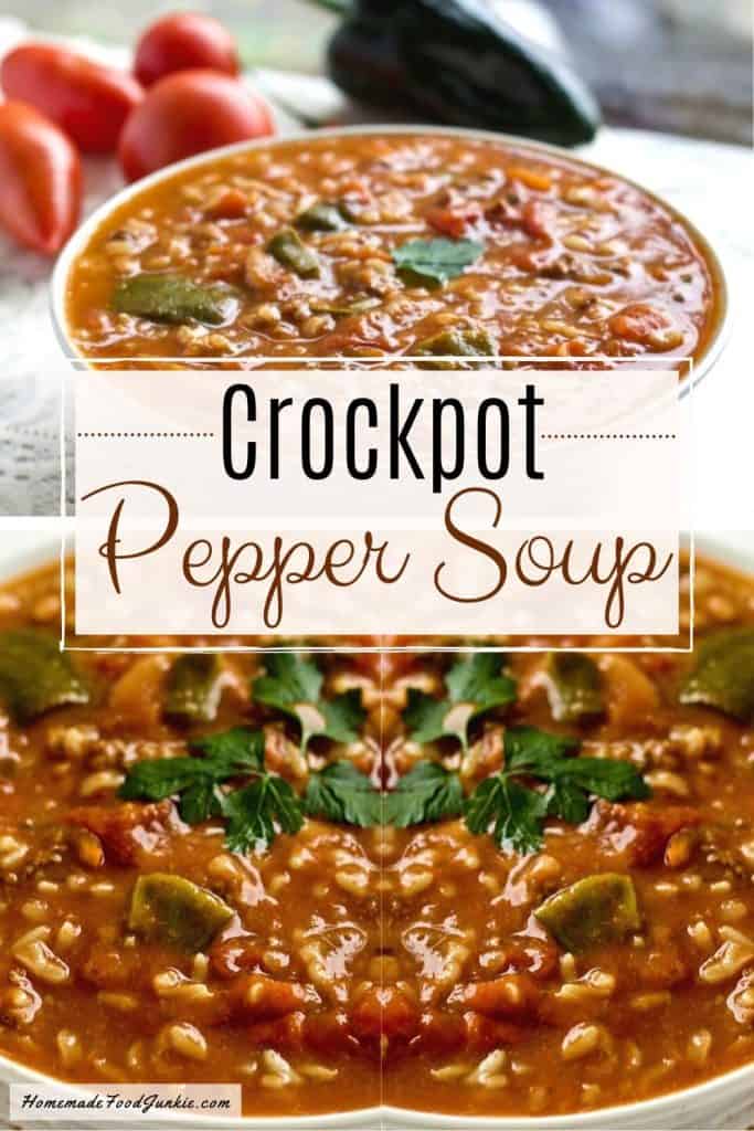 Crock Pot Pepper Soup with Rice and Orzo | Homemade Food Junkie