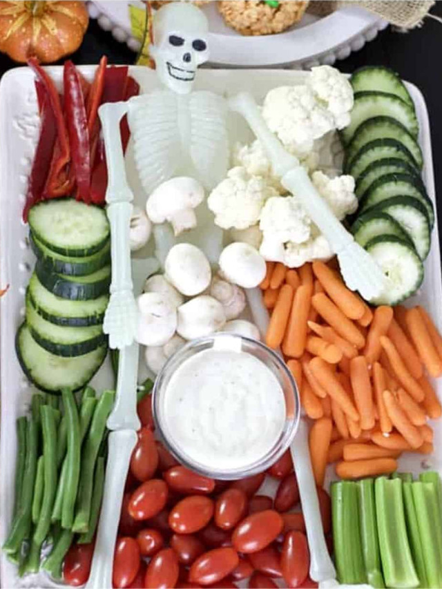 How to Make a Fun Skeleton Veggie Tray | Homemade Food Junkie