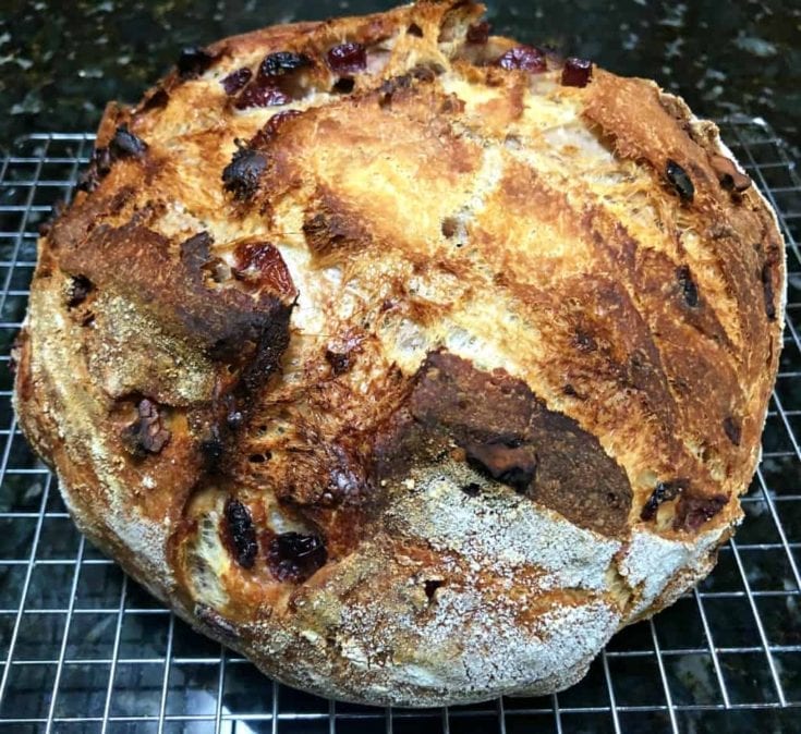 Rustic Sourdough Cranberry Walnut Bread | Homemade Food Junkie
