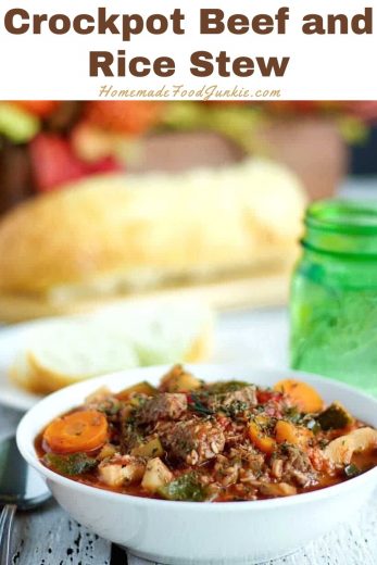Crock Pot Beef and Rice Stew | Homemade Food Junkie