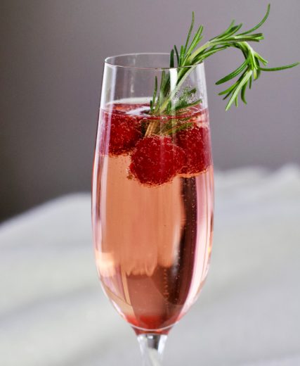 Red Raspberry Champagne Cocktail Recipe | Homemade Food Junkie