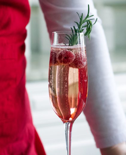 Red Raspberry Champagne Cocktail Recipe | Homemade Food Junkie