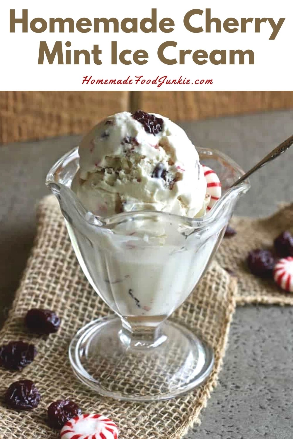 Peppermint Cherry Ice Cream Recipe | Homemade Food Junkie