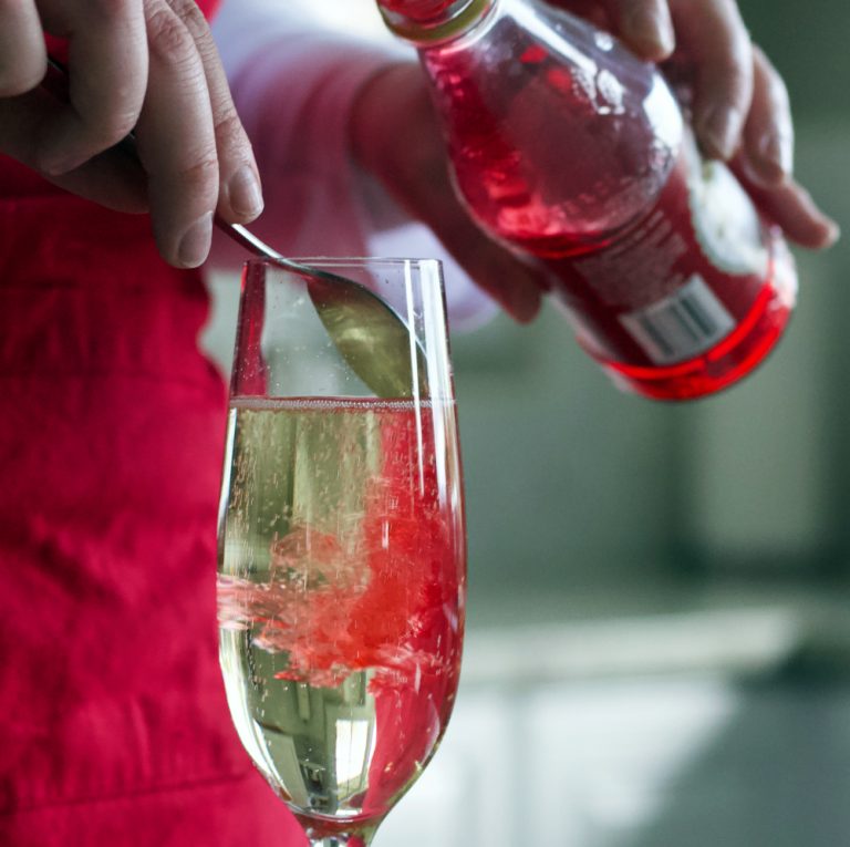 Red Raspberry Champagne Cocktail Recipe | Homemade Food Junkie