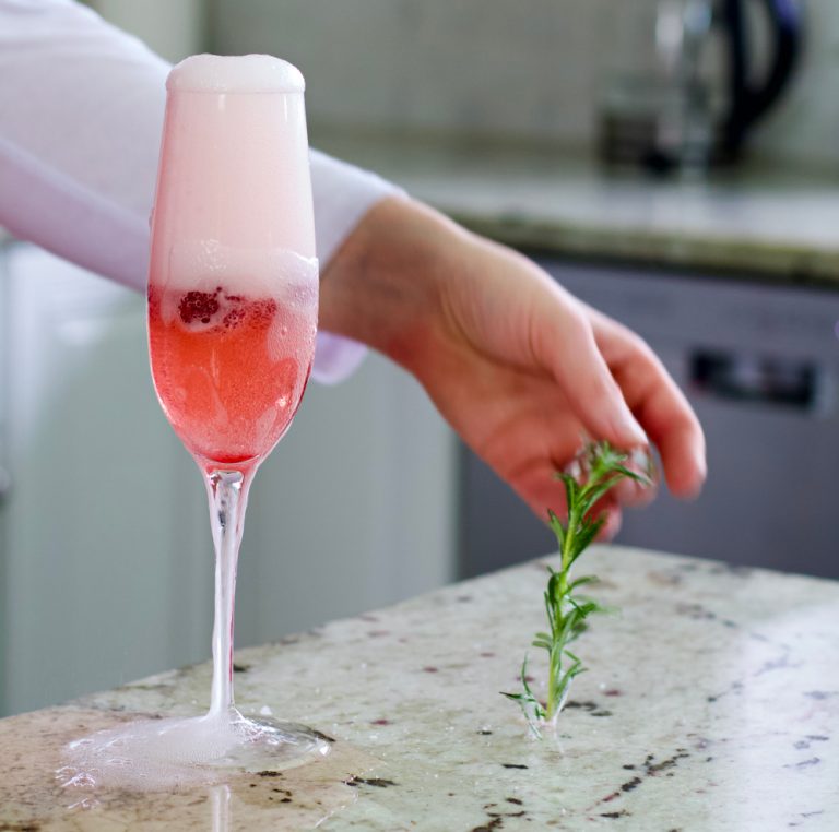 Red Raspberry Champagne Cocktail Recipe | Homemade Food Junkie