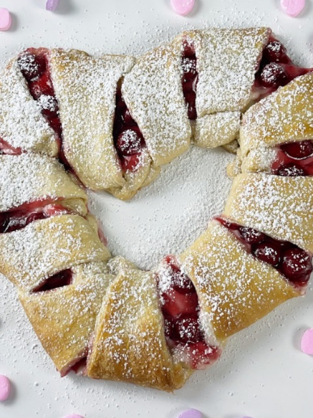 The Cream Cheese Cherry Sweetheart Pastry | Homemade Food Junkie