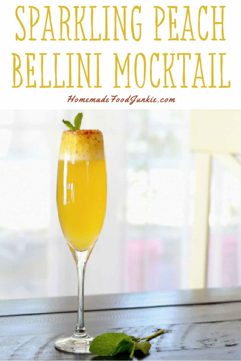 Sparkling Peach Bellini Mocktail | Homemade Food Junkie