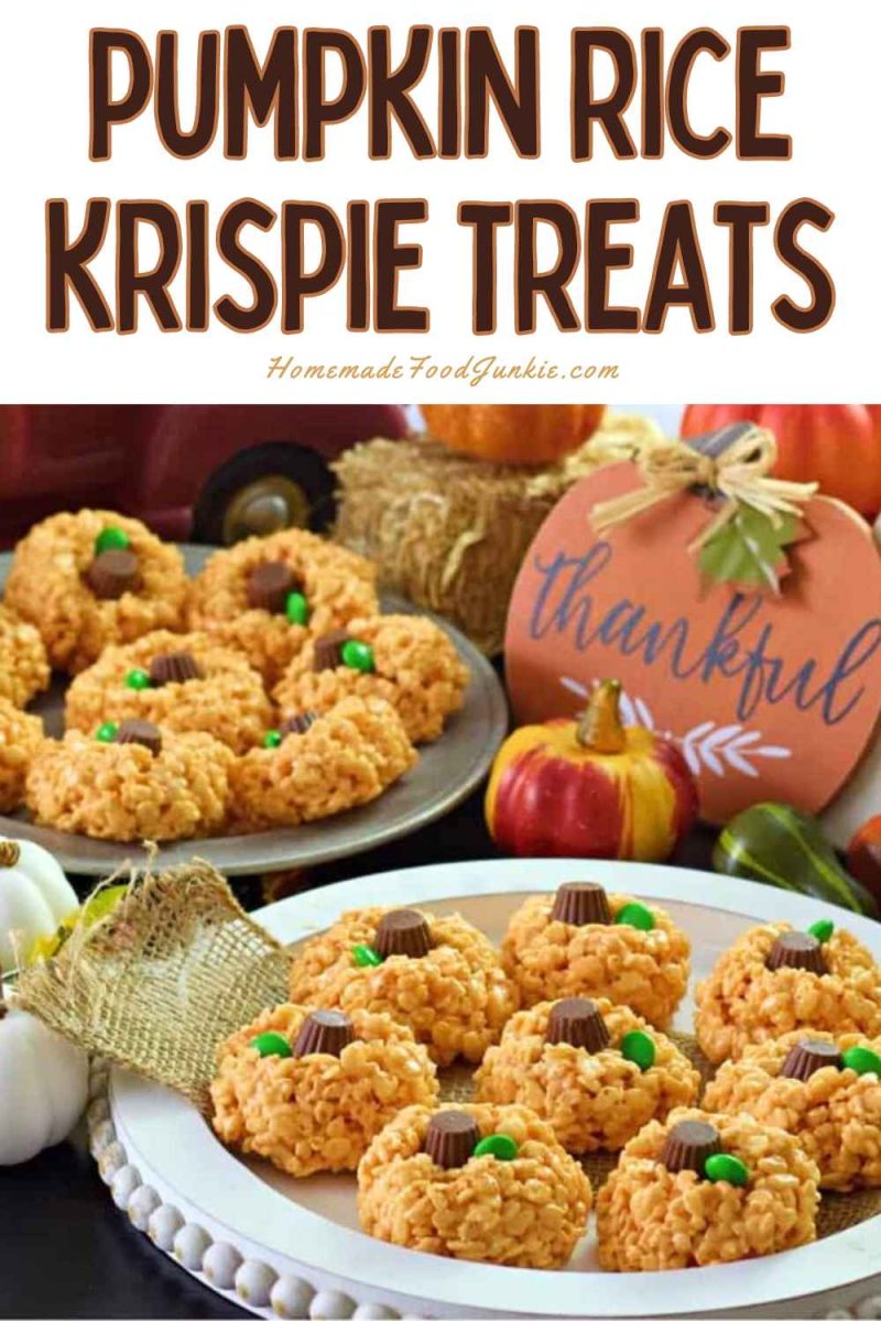 Easy Pumpkin Rice Krispie Treats | Homemade Food Junkie